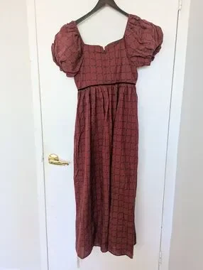 Christy Dawn | Dresses | Christy Dawn Brick Red Puffsleeve Squareneck ...